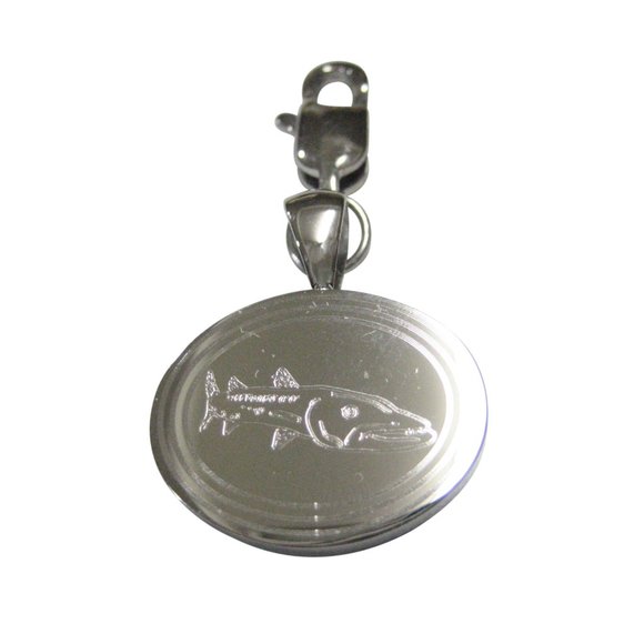 Kiola Designs | Accessories | Silver Toned Oval Etched Barracuda Fish ...